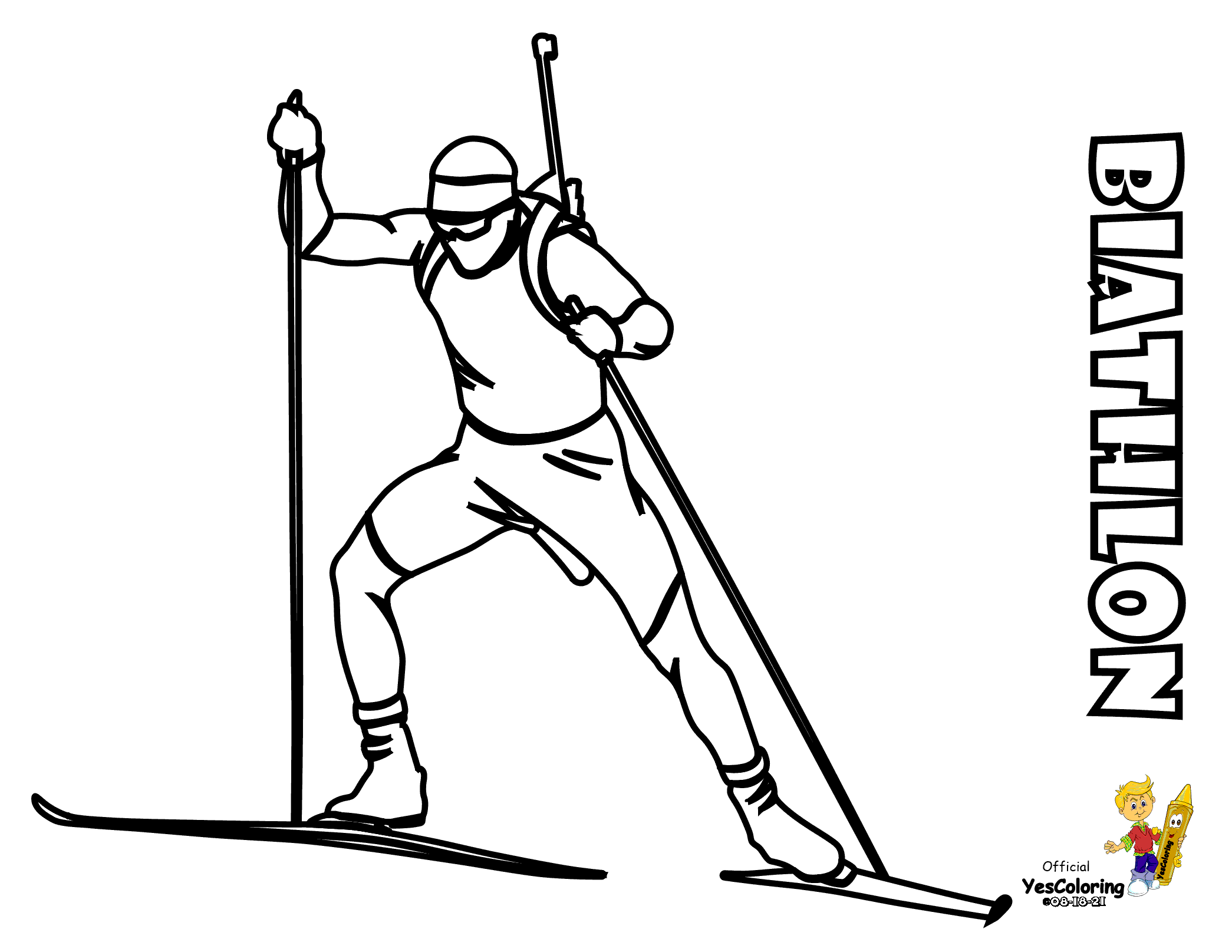 coloring winter sport